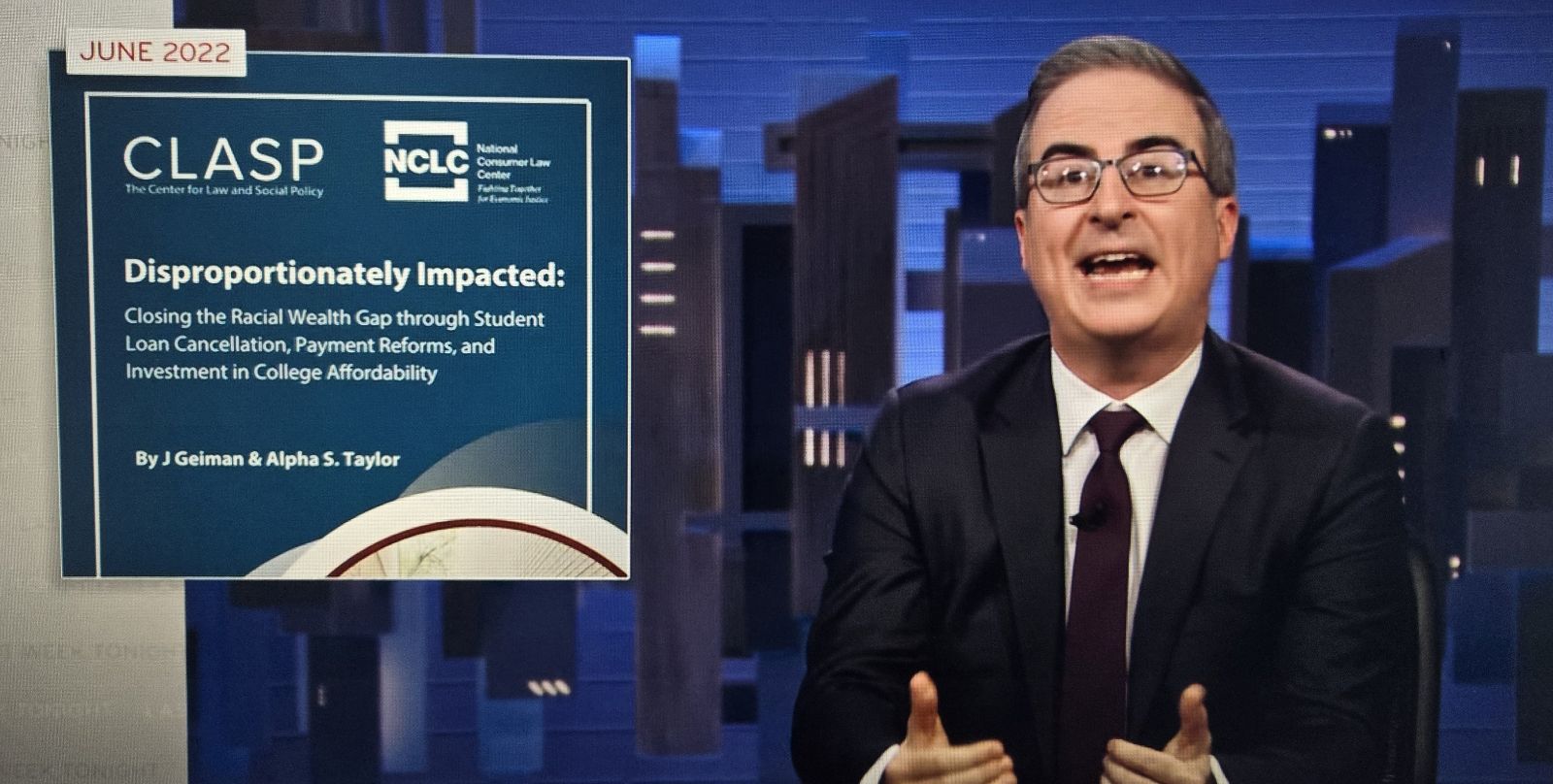 Student Loans: Last Week Tonight with John Oliver (HBO) - NCLC